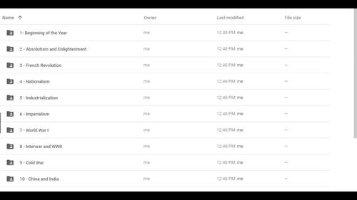 World History Curriculum: 1750-Modern Day, (English and Spanish)