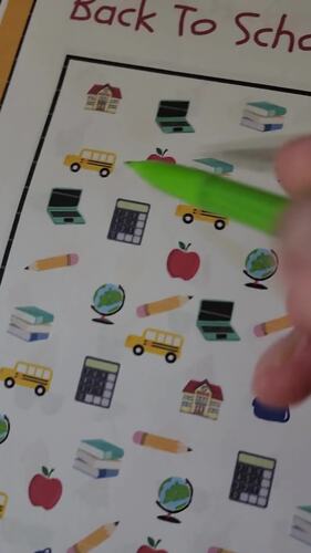 Back to School I Spy Worksheets | Seek and Find Printable Activity