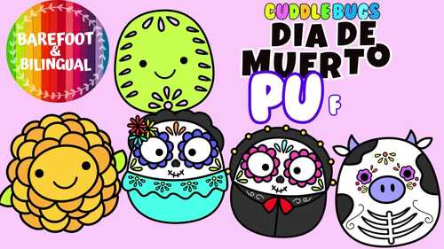 Day of the Dead Clipart Puffs - Cute Dia de los Muertos Characters ...