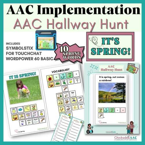 AAC Implementation Hallway Hunt - IT'S SPRING! by Chickadee AAC | TPT