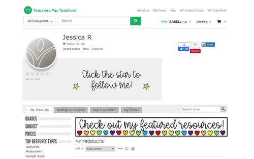 TpT Store Banners & Animated GIF Banner - Rainbow by Anna Rose Creations