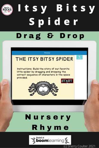 The Itsy Bitsy Spider Song Digital Boom Cards™ Activity For Kindergarten