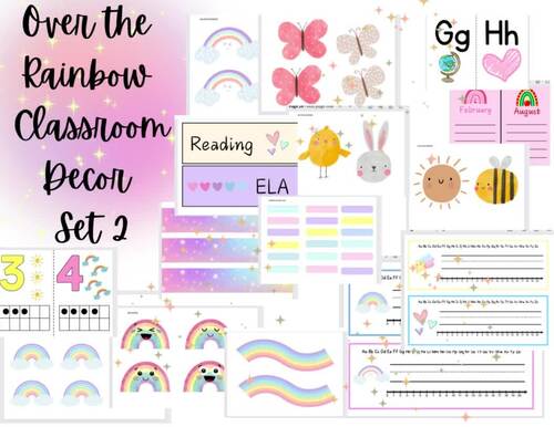 Over the Rainbow Classroom Decor (Set 2 : pastel) by The Magic Apple