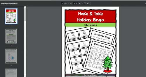 Christmas Bingo, Describing Game Speech Therapy Holiday Vocabulary Activity