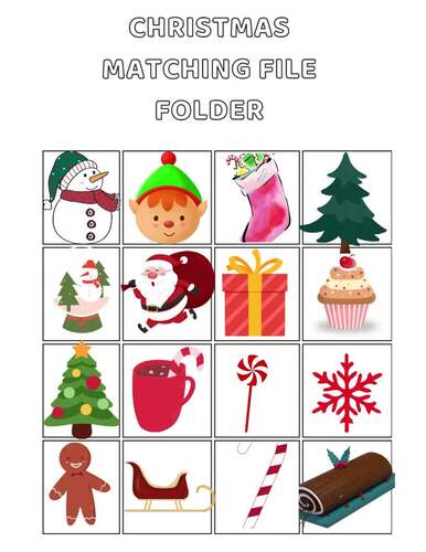 Christmas Matching File folder for special needs by Autismfamilystory