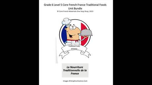 Core French Grade 6 France Traditional Foods Unit Bundle | TPT