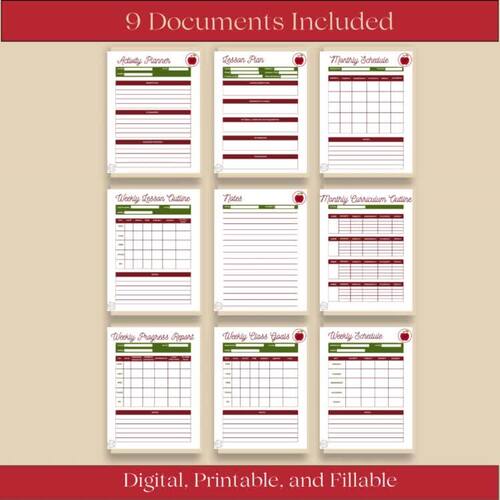 Classroom Organization Form Bundle Lesson Planner Weekly Summary ...