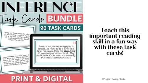ESL Inference Context Clues Reading Comprehension Activities Task Cards ...