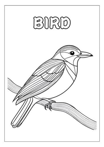 cute bird Printable Cute coloring sheet,Kids,illustration,Prek, page