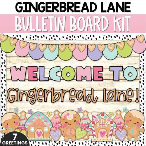 Pastel Gingerbread Christmas Bulletin Board Kit Winter Holiday Baking ...