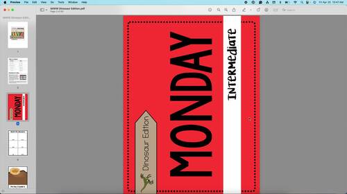 Intermediate Matching Weekly Workbook - Dinosaurs by The Autism Helper