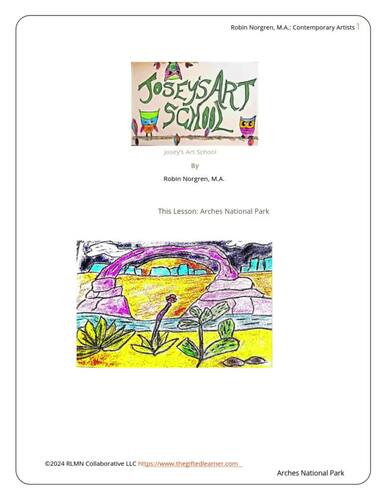 Arches National Park Art lesson Writing Activity Reading Activity Extra ...