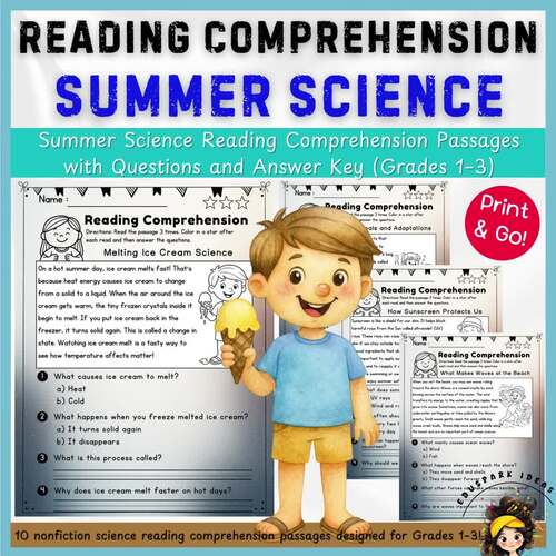 Summer Science Reading Comprehension Passages with Questions | Grades 1–3