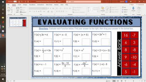 Evaluating Functions Digital Practice by the Brown Classroom | TPT