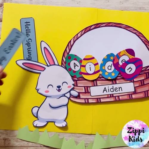 Easter Name Craft Bulletin Board ideas, Easter Egg Basket Craft, Easter ...