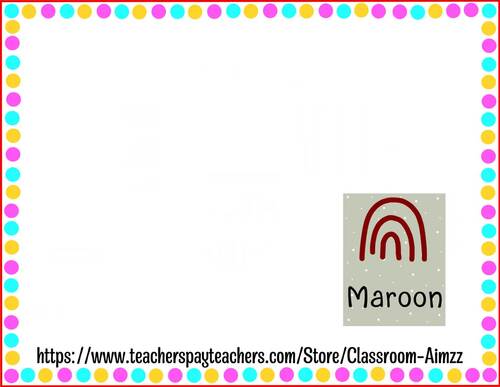 Color Posters, Boho Rainbow Color Posters, Back to School Posters