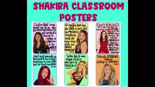 Shakira Classroom Posters by Sarah Rahimi | TPT