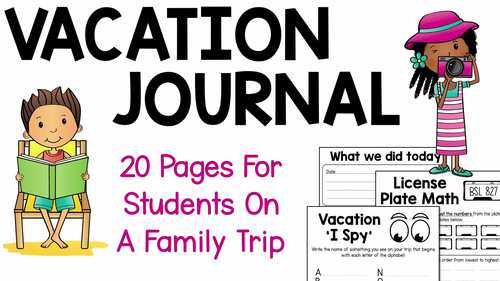 Road Trip Vacation Journal and Worksheets - Work Packet for Family Trip
