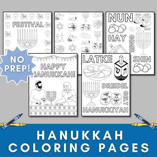 Hanukkah Coloring Pages | Printable Hanukkah Activity by Jenny Marie