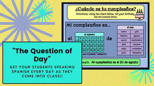 Bundle -Sets #1 - #10 - Spanish Warm-Ups / Bell Ringers on Google Slides