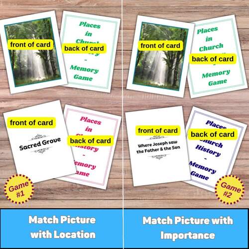 Places in LDS Church History Memory Game for Large Groups - For Kids ...