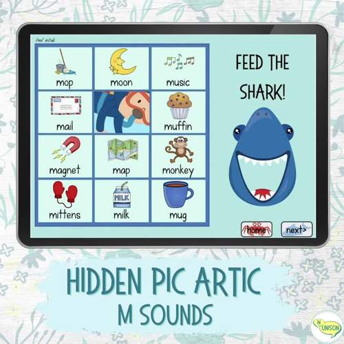 Hidden Pictures Articulation Boom Cards™ M Sounds by In Unison Speech ...