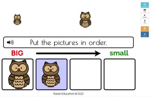 BOOM CARDS: Order by Size - Animals (Internet Activity) by Raven Education
