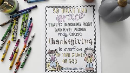 Bible Verse Coloring Sheets about Thanksgiving for Sunday School