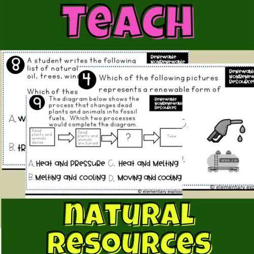 Natural Resources | Renewable and Nonrenewable Resources Task Cards ...