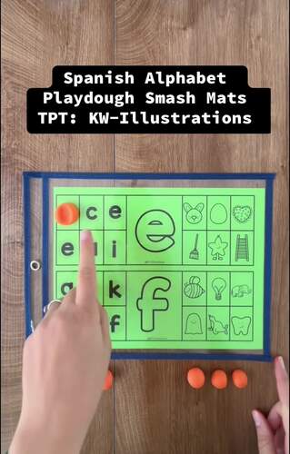 Sonidos Iniciales Play Dough Smash Mats – Spanish Beginning Sounds Activity