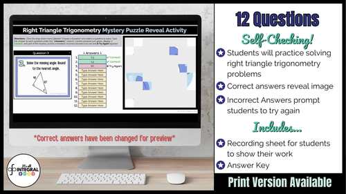 Right Triangle Trigonometry Self Checking Activity | Digital & Printable