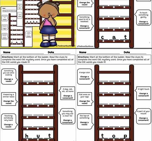 CVC & CVCe Clue Climb by Gretchen Petrie - The Smart Sunflower | TPT