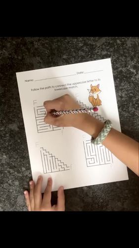 Handwriting Alphabet Uppercase Lowercase Letter Matching Maze Worksheets