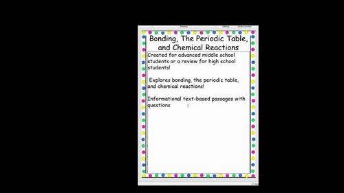 Bonding, The Periodic Table, and Chemical Reactions by Foster Scholastics