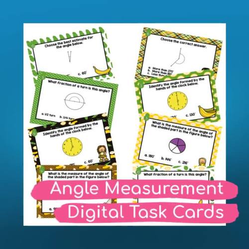 Digital Google Forms Angle Measurements Task Cards - Test Prep | TPT