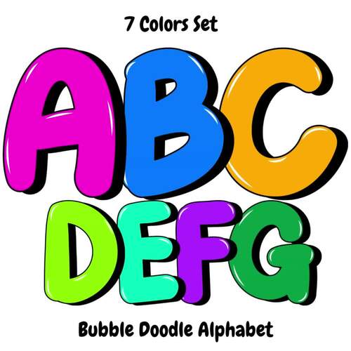 Neon Bubble Alphabet bulletin board letters bundle for teachers by ...