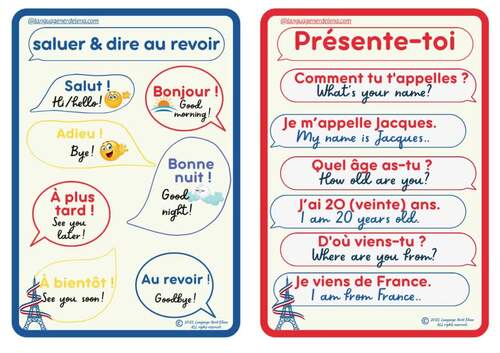 Bilingual FRENCH BASICS BUNDLE flashcards French Back to school Printable