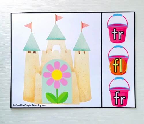 Sandcastle Blends: Beginning Blends Literacy Center for Kindergarten ...