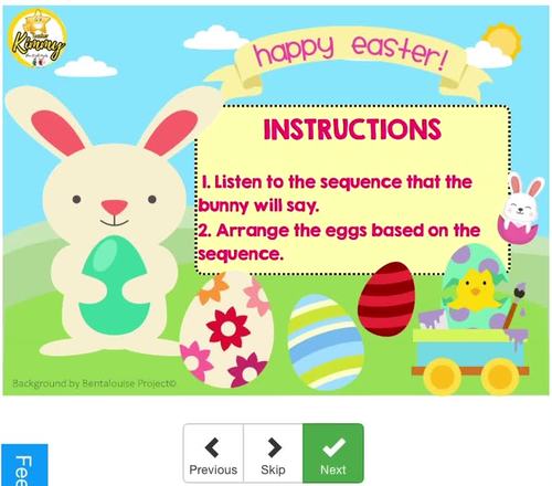 Easter Egg Sequencing (with audio) | Auditory Sequencing by Teacher Kimmy