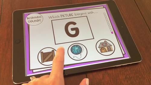 Beginning Sounds DIGITAL Interactive PDF Assessment Game Distance Learning