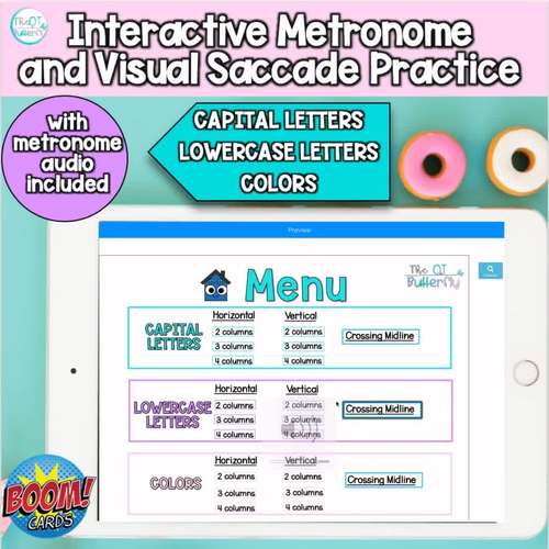 Ocular Motor Saccade Practice with Metronome Audio: BOOM cards | TPT