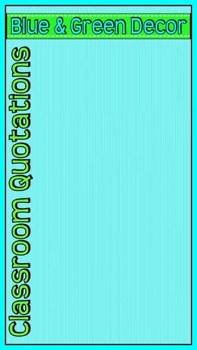 INSPIRING QUOTATIONS POSTERS Blue Green Classroom Decor Critical ...