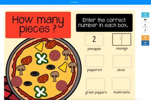 Count Pizza Toppings Digital Task Boom Cards kindergarten math center ...