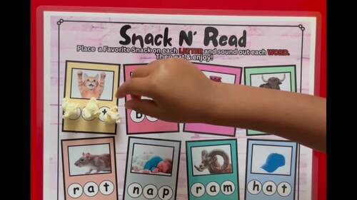 Short Vowel CVC Snack-n-Read Mats BUNDLE | Hands-On Phonics Activities ...