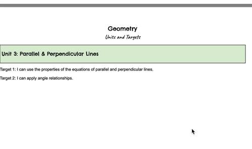 Unit 3 Parallel & Perpendicular Lines (Modified Geometry Curriculum ...