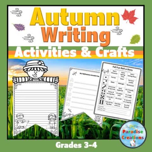 Autumn or Fall Writing Pennant Banners by Paradise Creations | TpT
