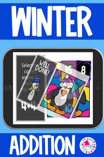Winter Addition Facts to 20 Mystery Pictures Math Boom Cards by Primary ...