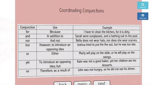 Coordinating Conjunctions Boom Cards™ by love2speak | TpT