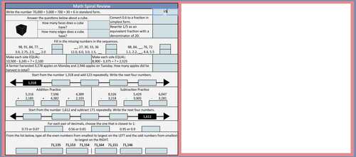 NO Prep - Math Spiral Review Bundle - Week 5 by Juliane Hodkinson