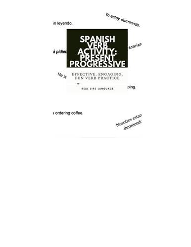 Spanish Present Progressive Verb Conjugation Practice: Hear and Circle